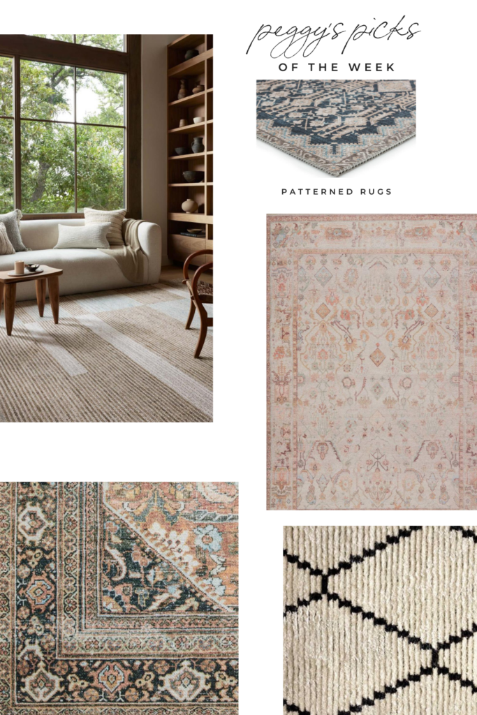 Patterned Area Rugs // Peggy's Picks of the Week — peggyhaddadinteriors.com